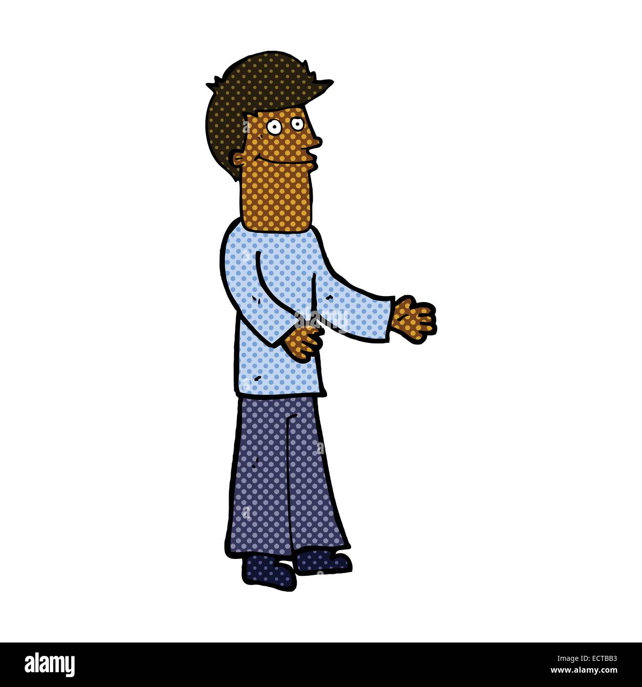 retro comic book style cartoon man shrugging shoulders Stock Vector ...