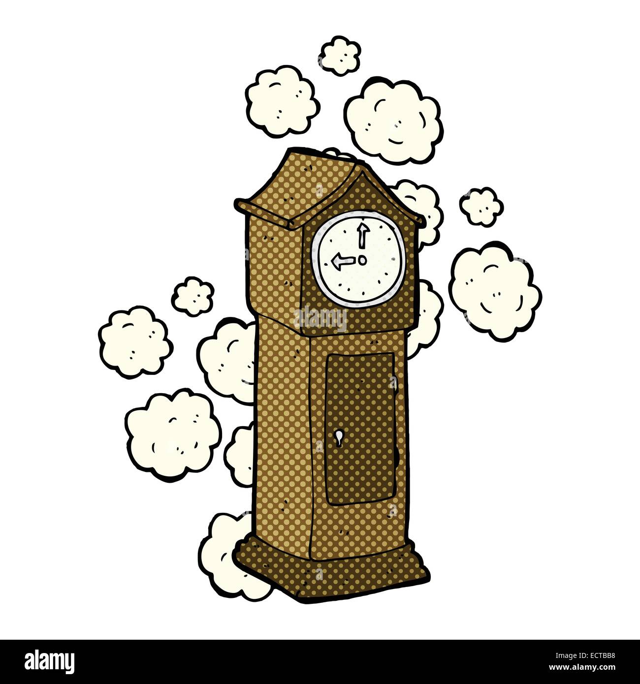retro comic book style cartoon dusty old grandfather clock Stock Vector ...