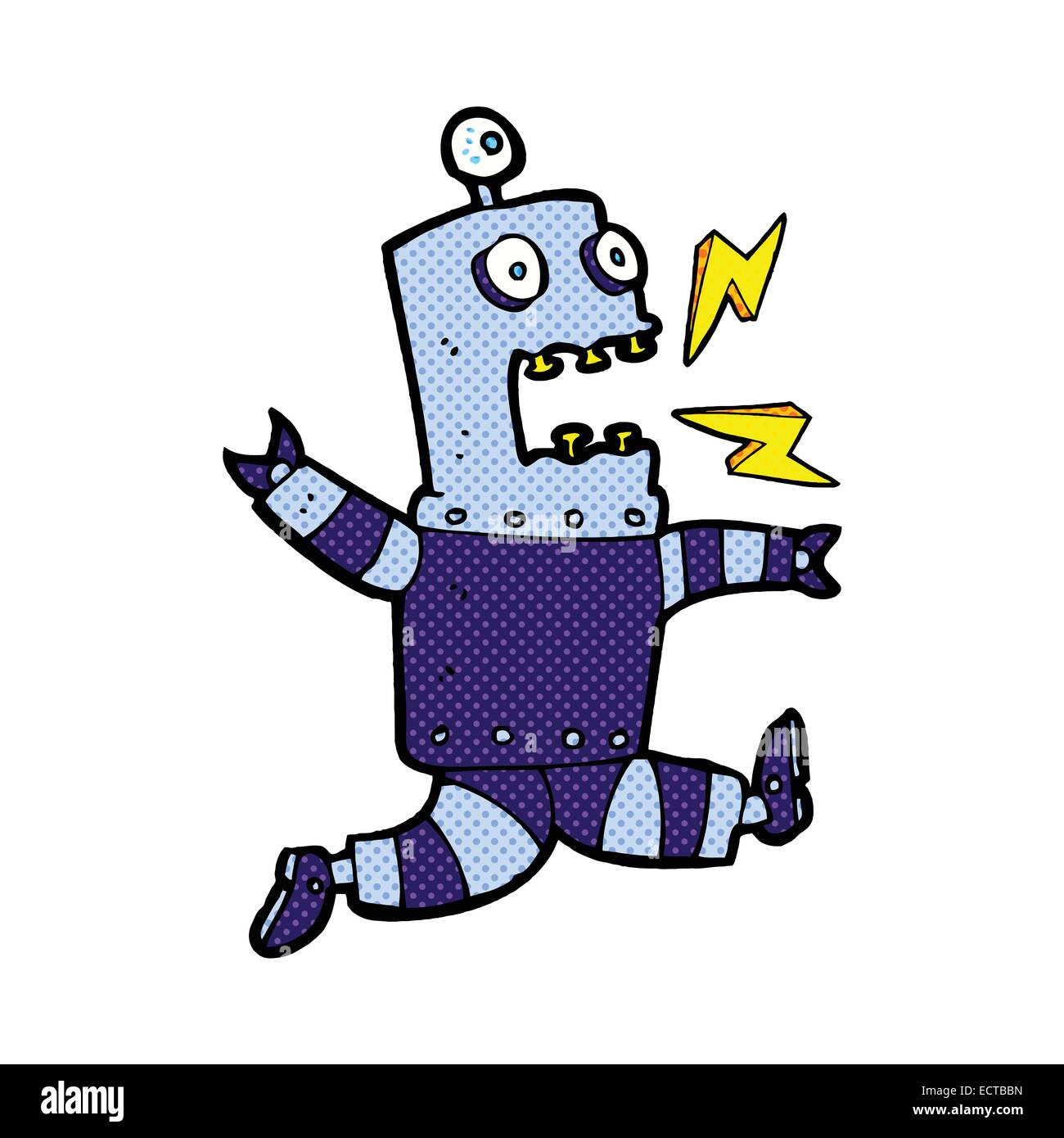 retro comic book style cartoon terrified robot Stock Vector Image & Art ...