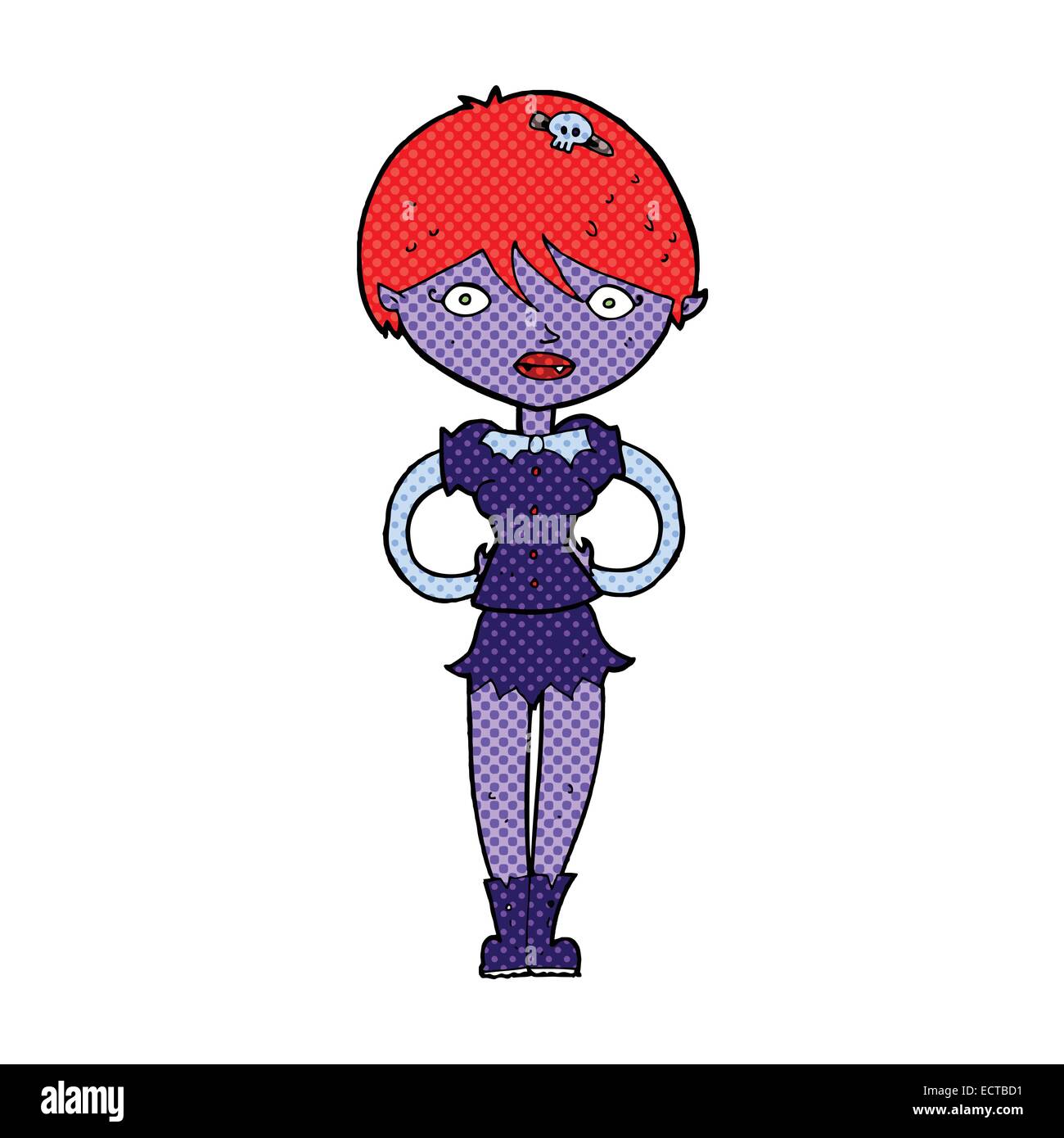 retro comic book style cartoon pretty vampire girl Stock Vector Image ...