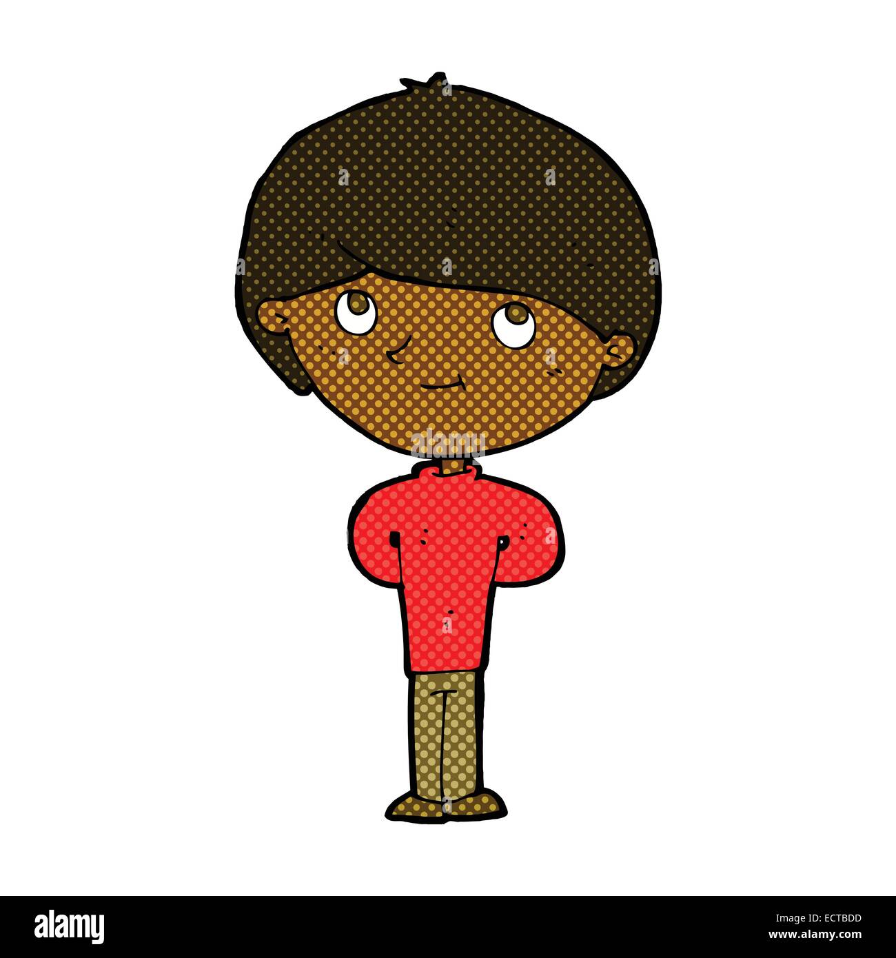 retro comic book style cartoon happy boy Stock Vector Image & Art - Alamy
