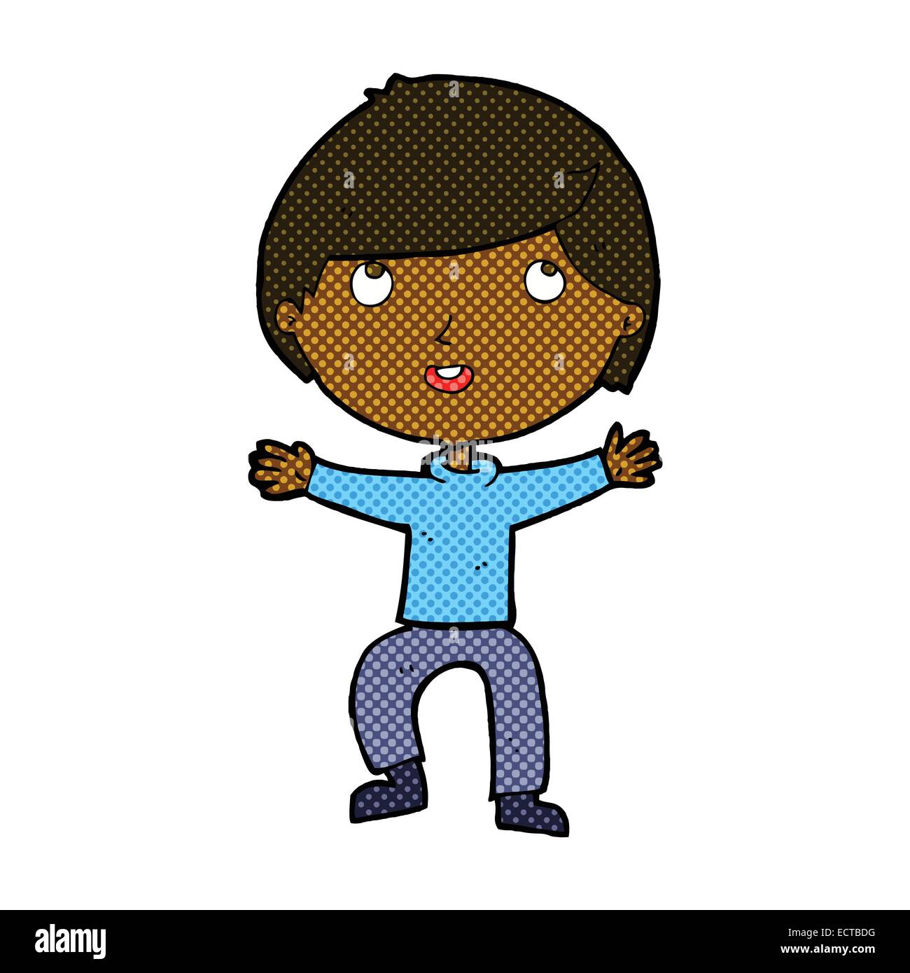 retro comic book style cartoon happy boy Stock Vector Image & Art - Alamy