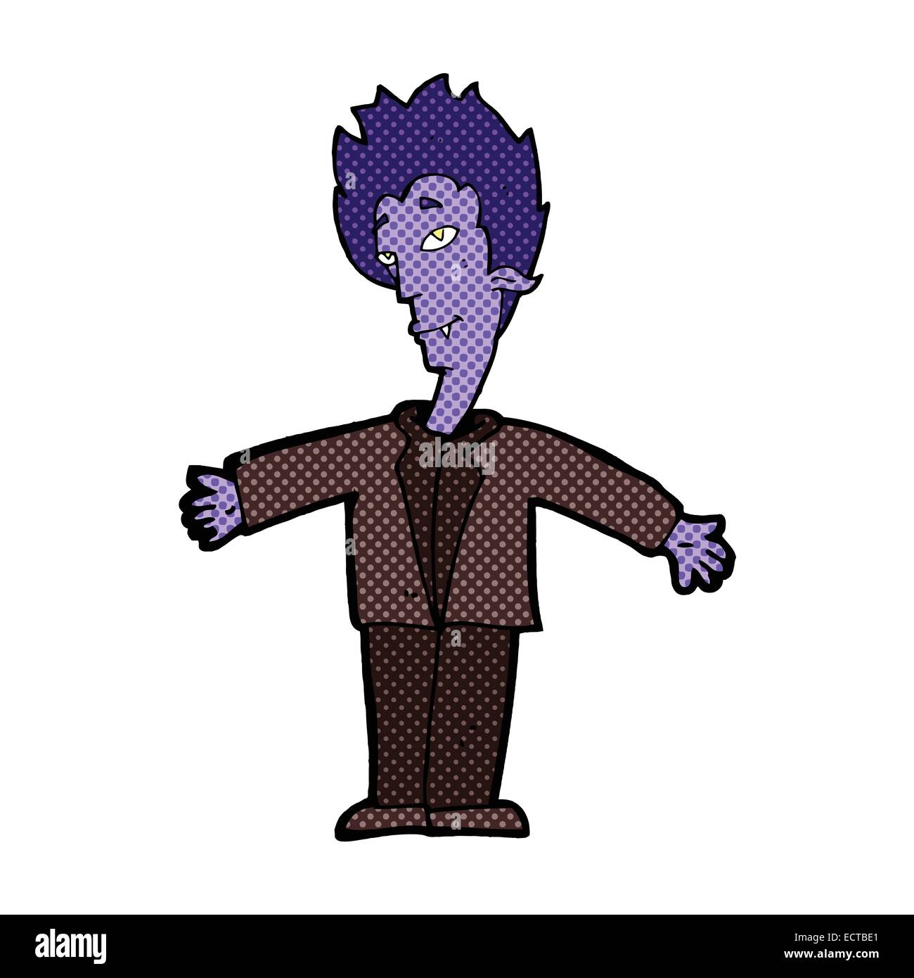 retro comic book style cartoon happy vampire Stock Vector Image & Art ...