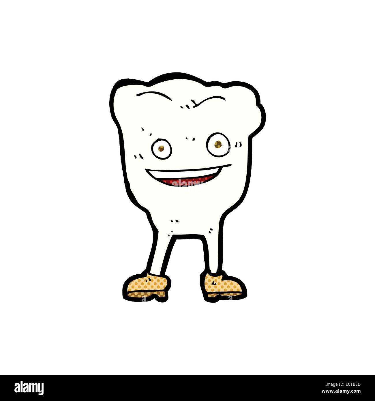 retro comic book style cartoon happy tooth character Stock Vector Image ...