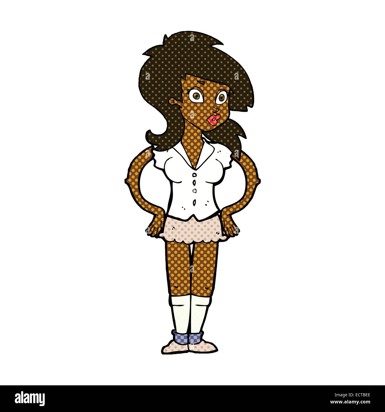 retro comic book style cartoon pretty woman Stock Vector Image & Art ...