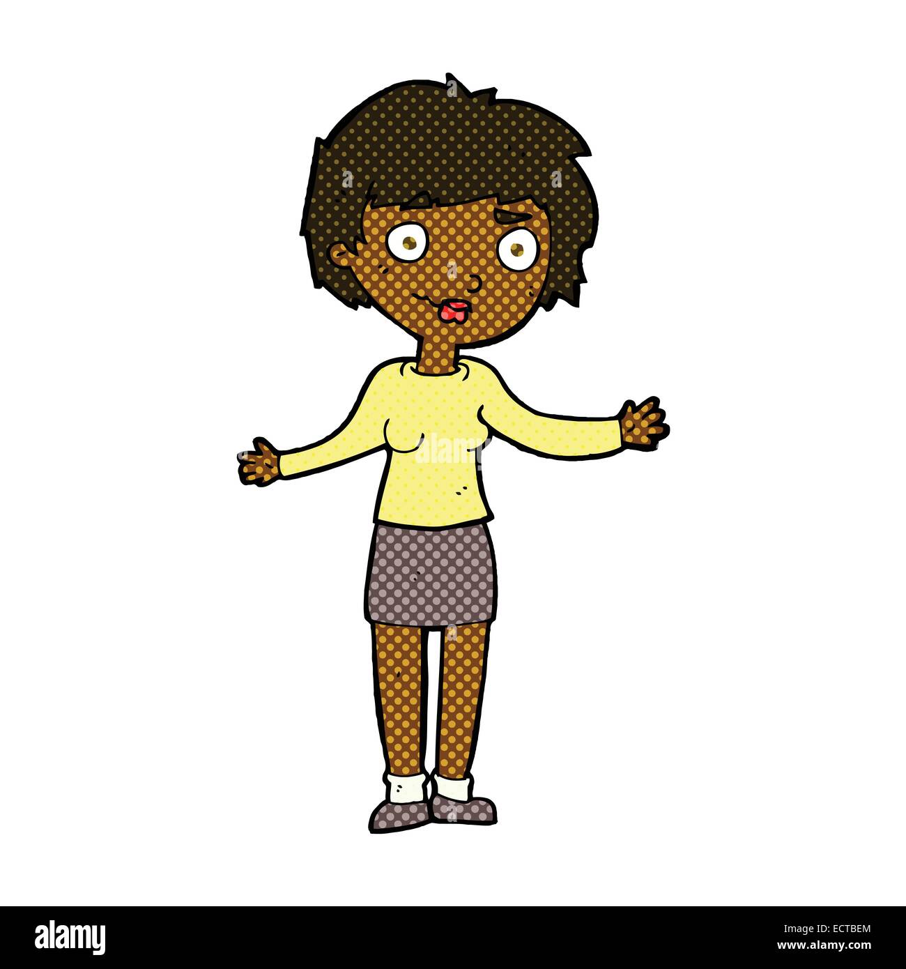 retro comic book style cartoon confused woman Stock Vector Image & Art ...