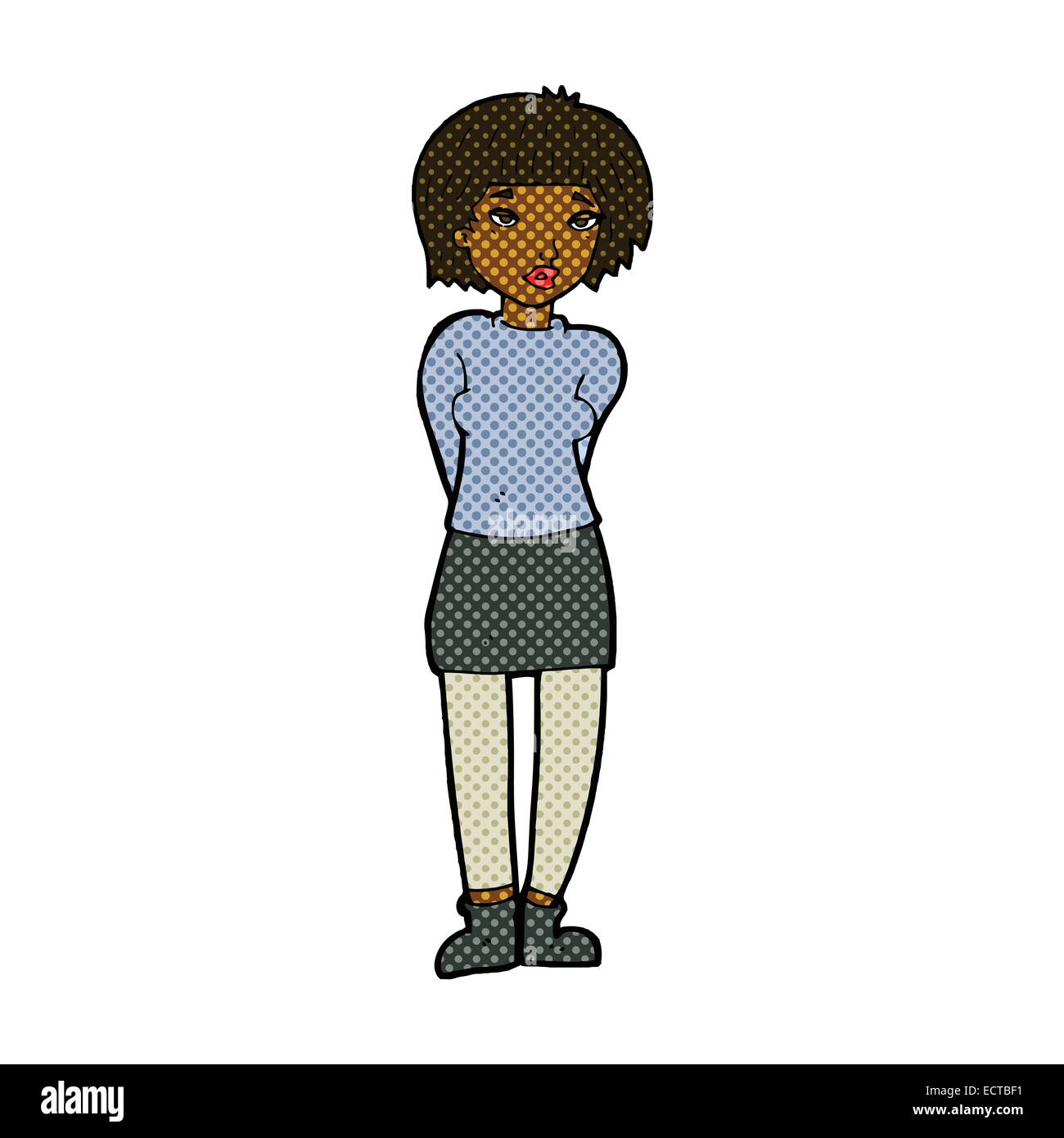 retro comic book style cartoon shy woman Stock Vector Image & Art - Alamy