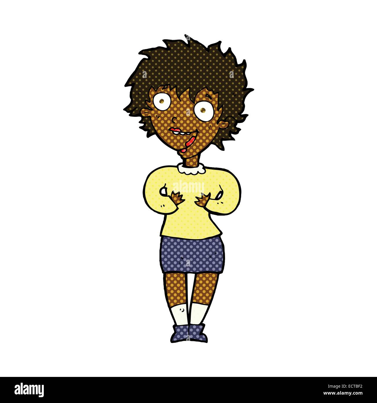 retro comic book style cartoon excited woman Stock Vector Image & Art ...