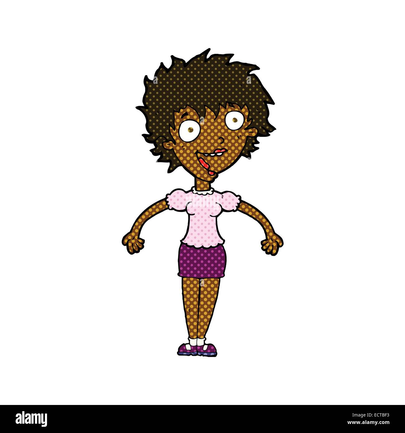 retro comic book style cartoon excited woman Stock Vector Image & Art ...