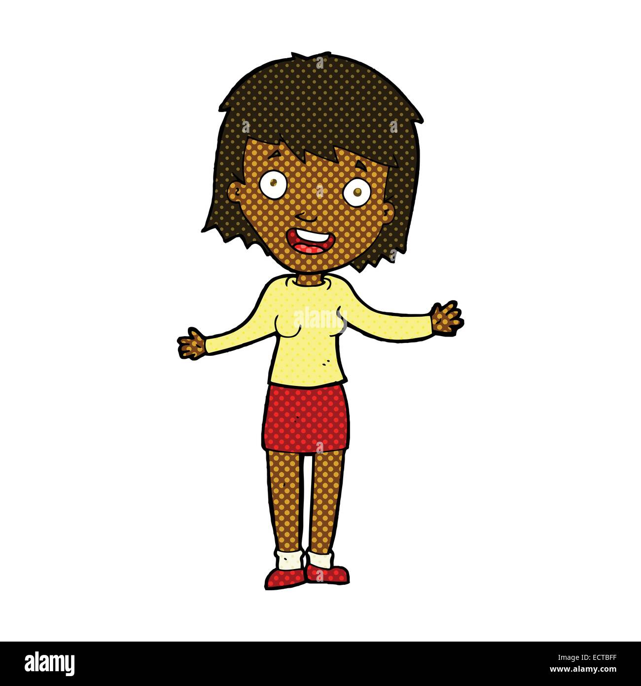 retro comic book style cartoon excited woman Stock Vector Image & Art ...