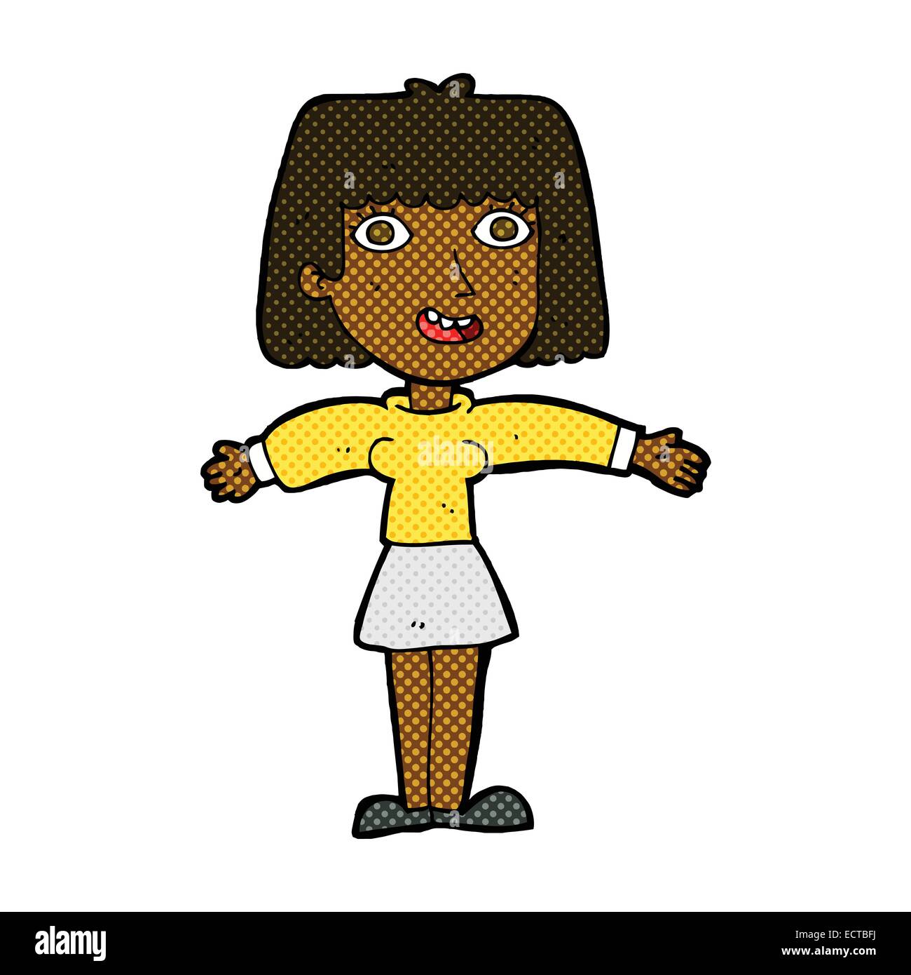 retro comic book style cartoon excited woman Stock Vector Image & Art ...