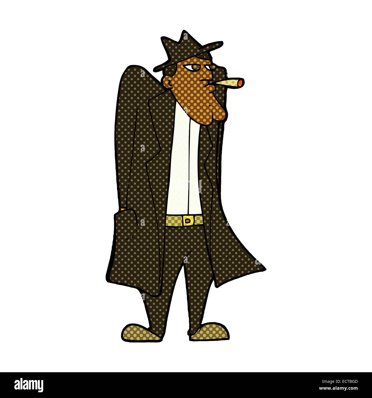 Cartoon man in hat trenchcoat hi-res stock photography and images - Alamy
