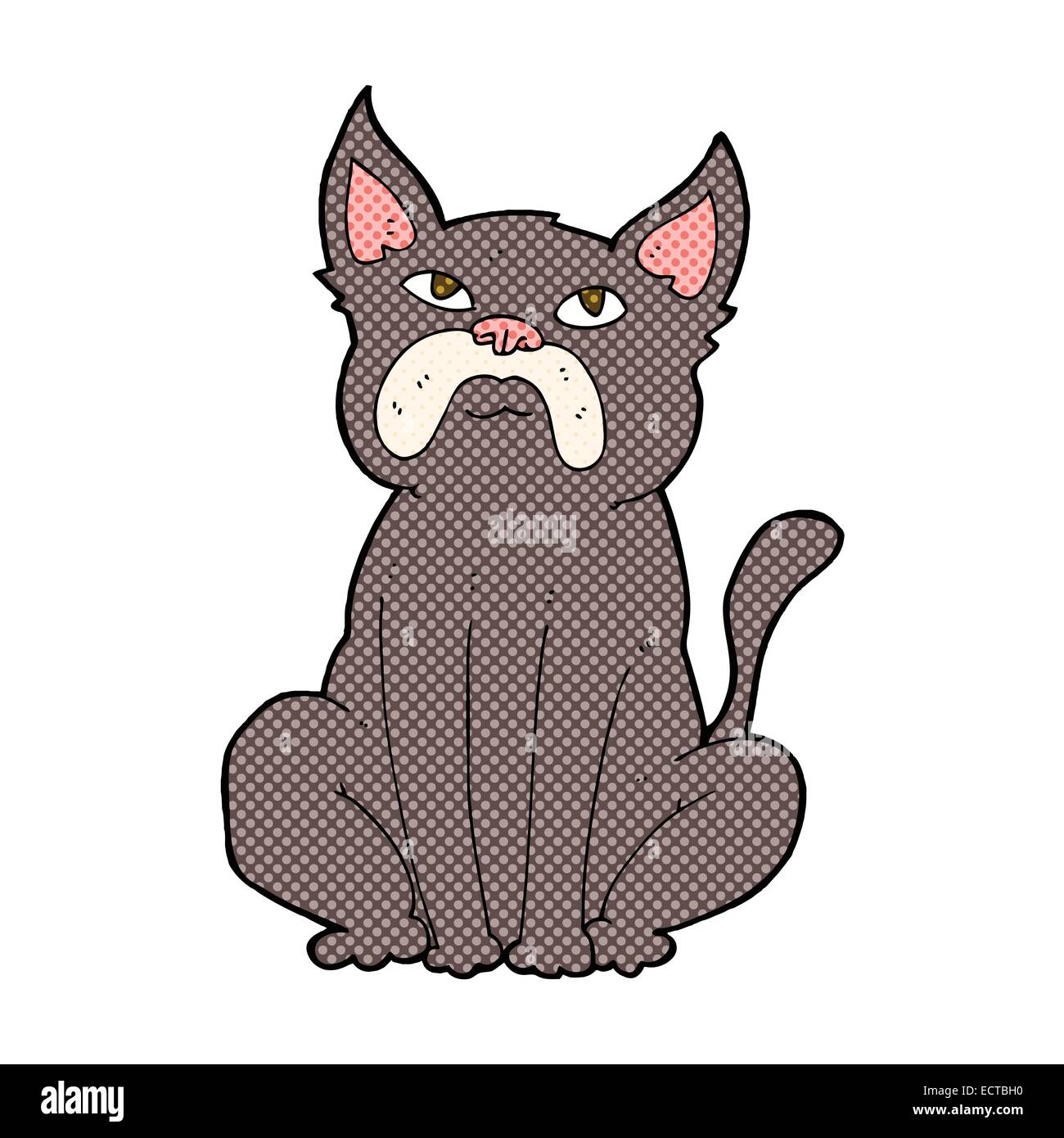 retro comic book style cartoon grumpy little dog Stock Vector Image ...