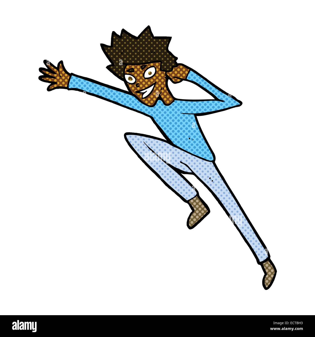 retro comic book style cartoon jumping man Stock Vector Image & Art - Alamy