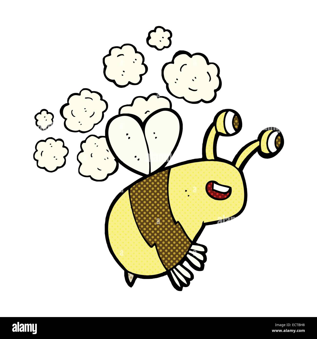 retro comic book style cartoon happy bee Stock Vector Image & Art - Alamy