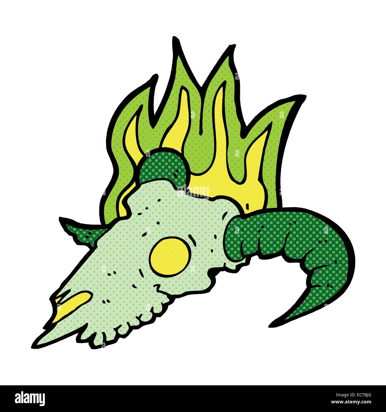 retro comic book style cartoon magic ram skull Stock Vector Image & Art ...