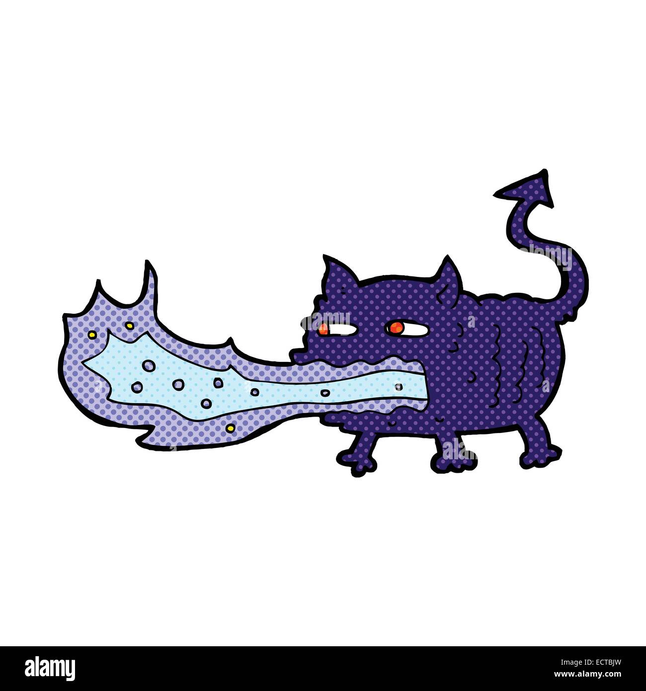 retro comic book style cartoon fire breathing imp Stock Vector Image ...