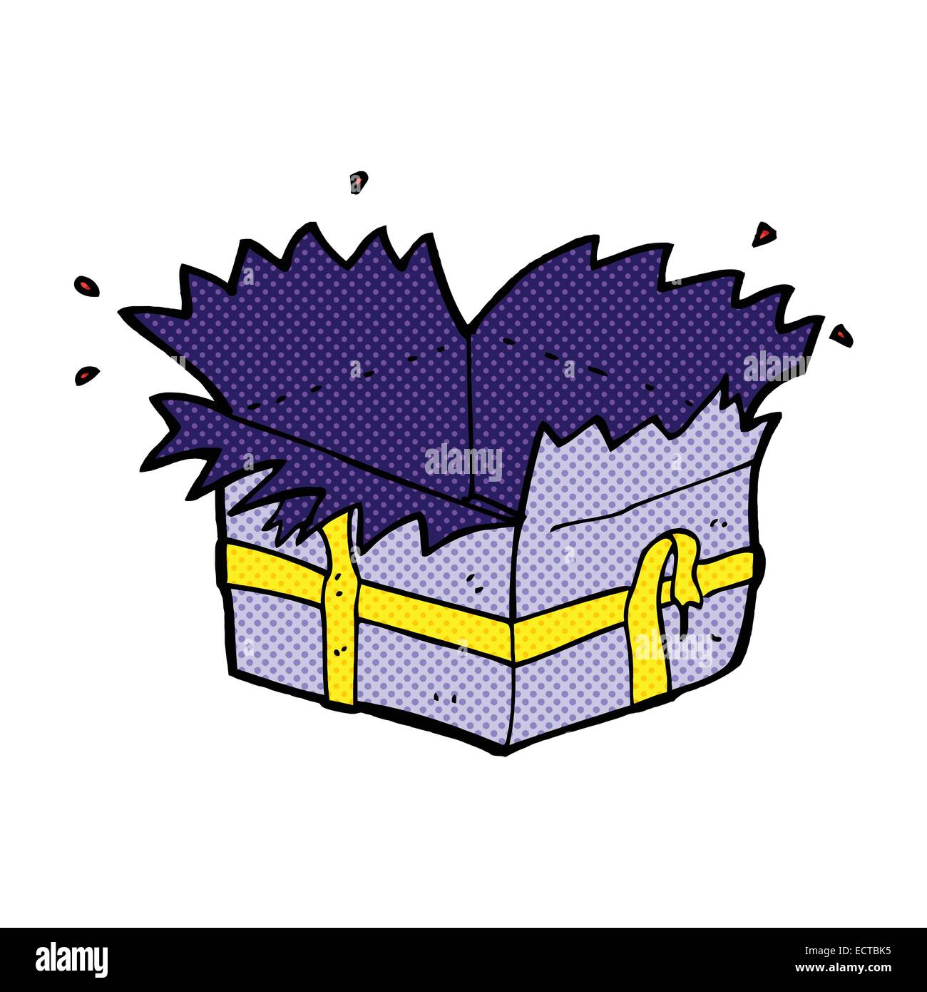 retro comic book style cartoon open present Stock Vector Image & Art ...