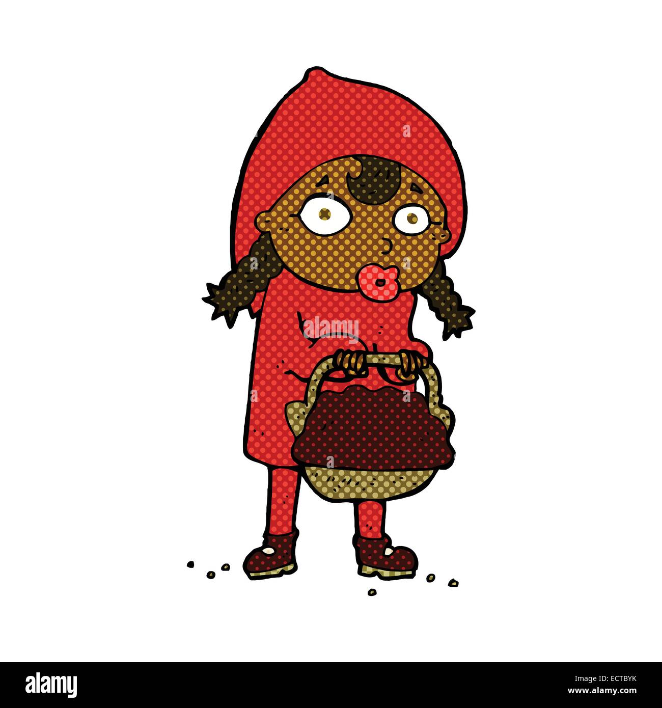 little red riding hood retro comic book style cartoon Stock Vector ...