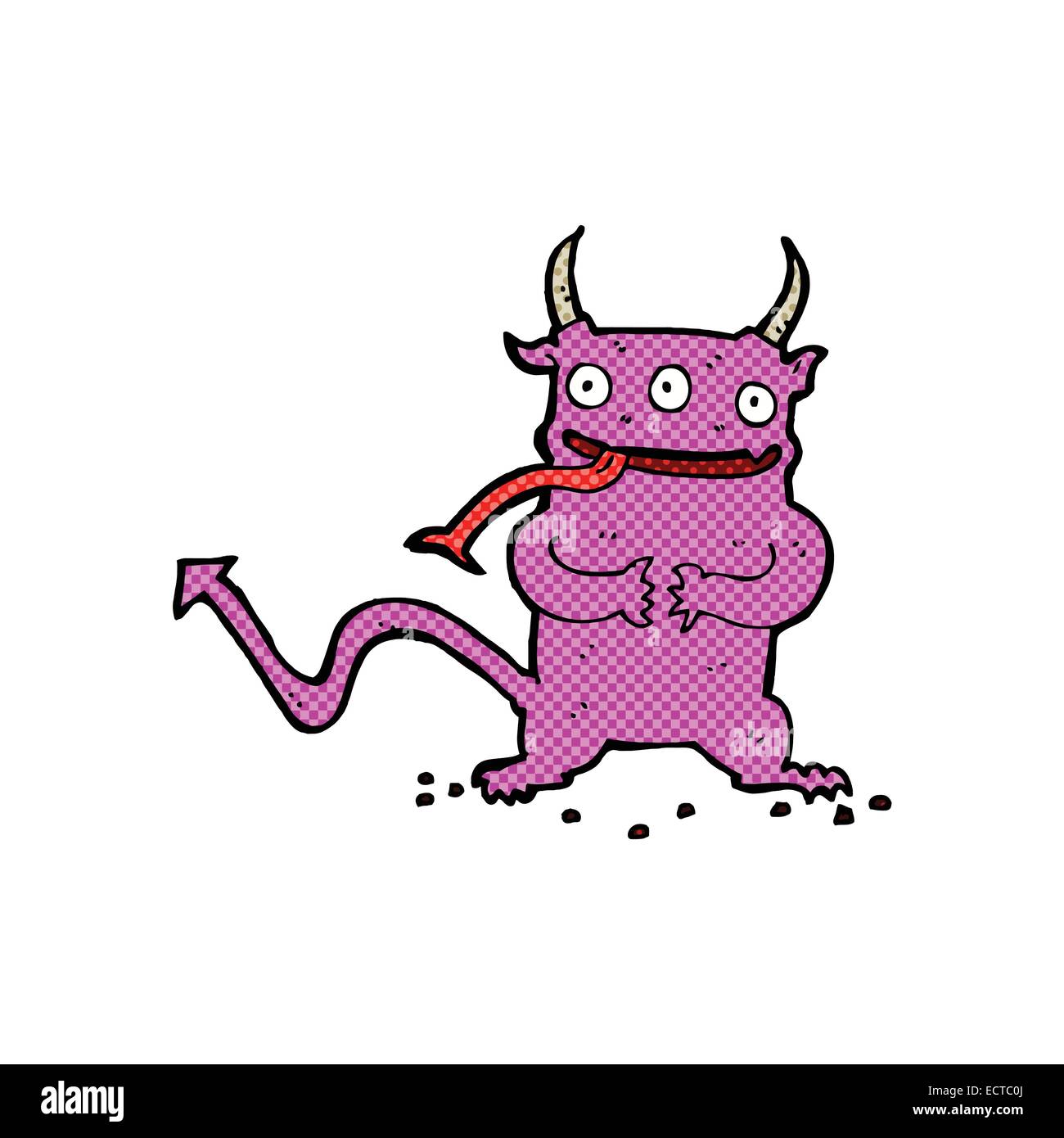 retro comic book style cartoon little demon Stock Vector Image & Art ...