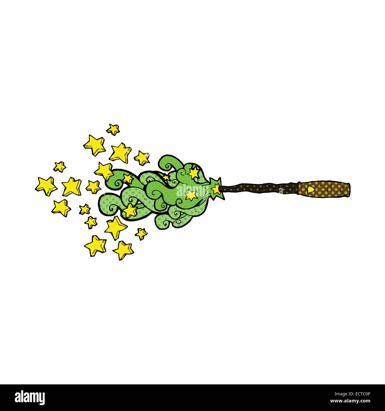 retro comic book style cartoon magic wand casting spell Stock Vector ...