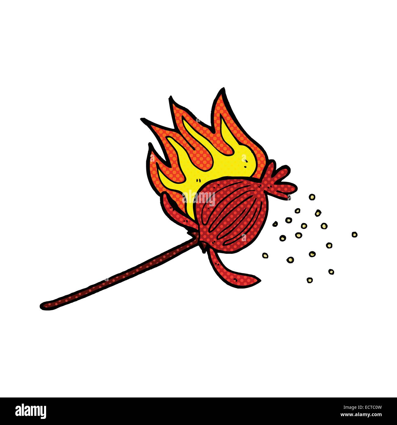 retro comic book style cartoon poppy flower Stock Vector Image & Art ...