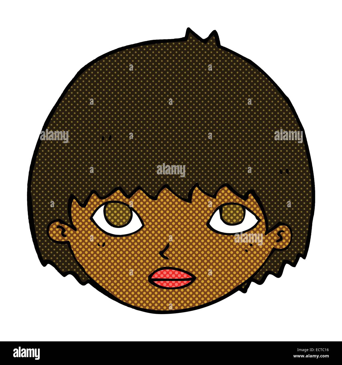 retro comic book style cartoon girl staring Stock Vector Image & Art ...