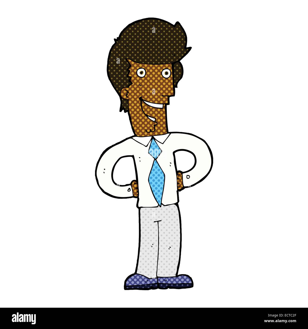 retro comic book style cartoon happy man Stock Vector Image & Art - Alamy