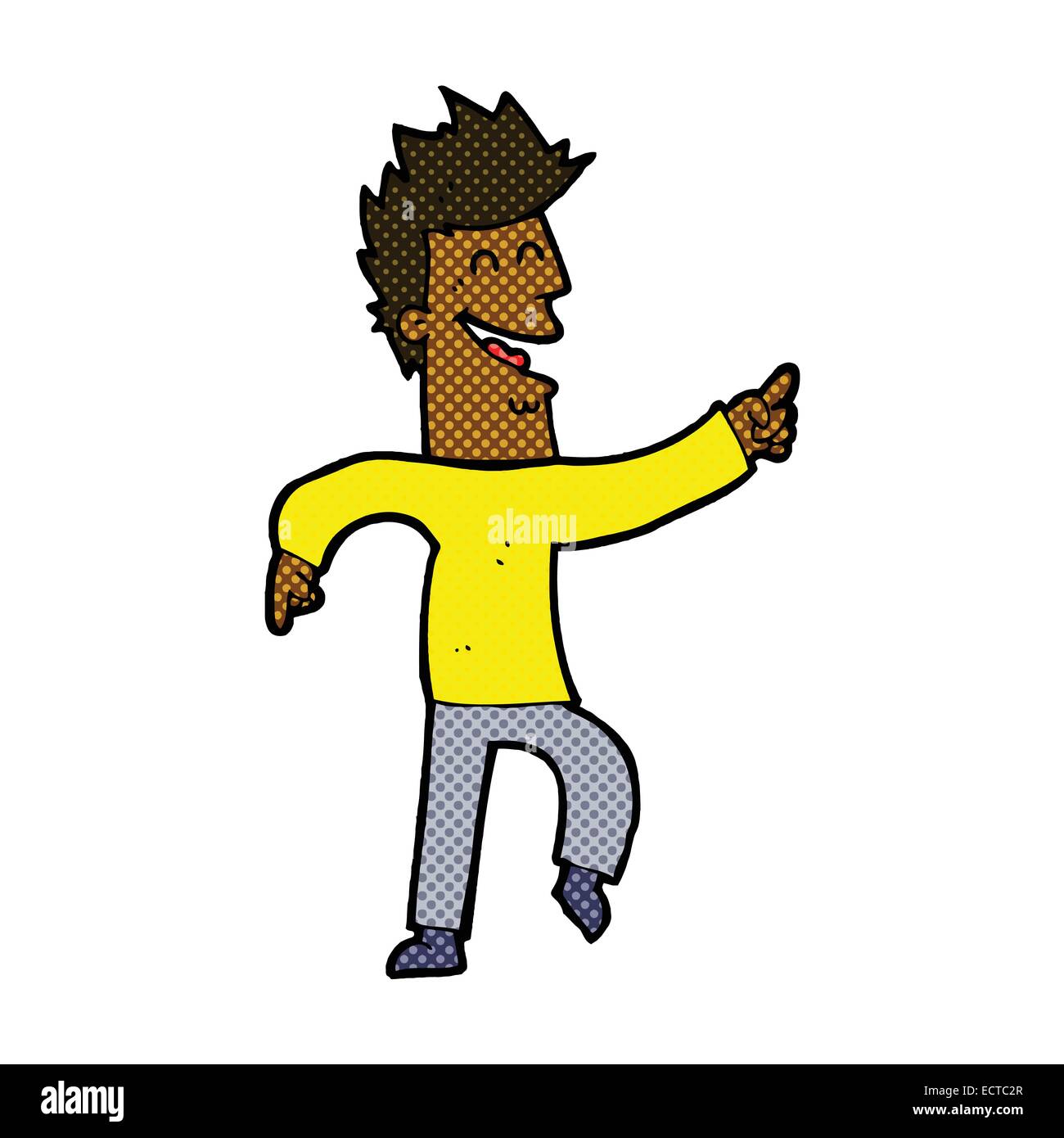 retro comic book style cartoon man pointing and laughing Stock Vector ...