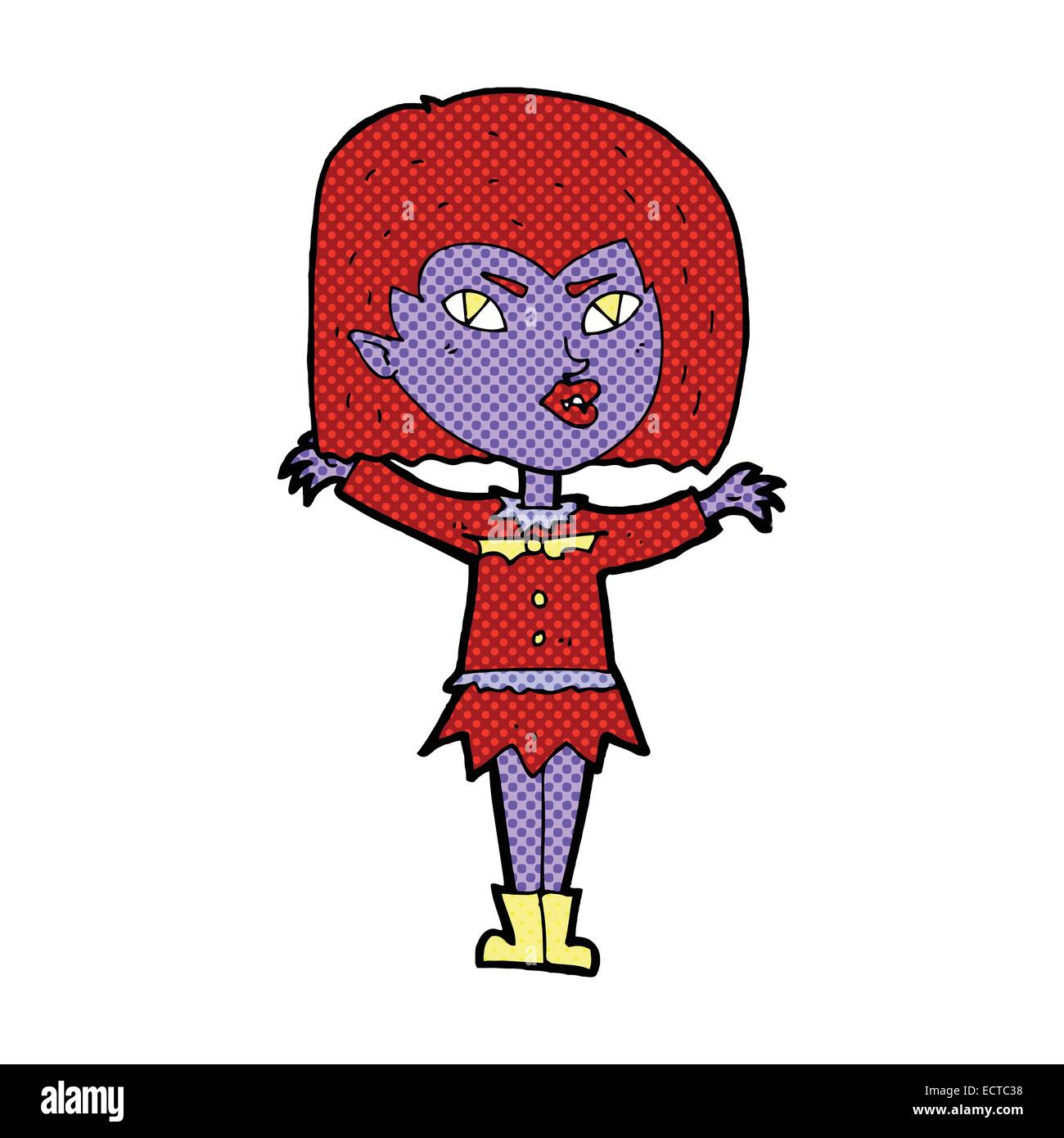 retro comic book style cartoon vampire girl Stock Vector Image & Art ...