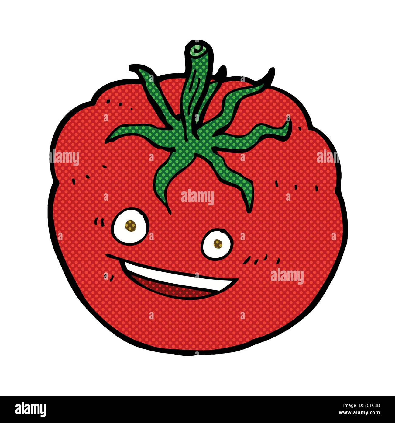 retro comic book style cartoon happy tomato Stock Vector Image & Art ...