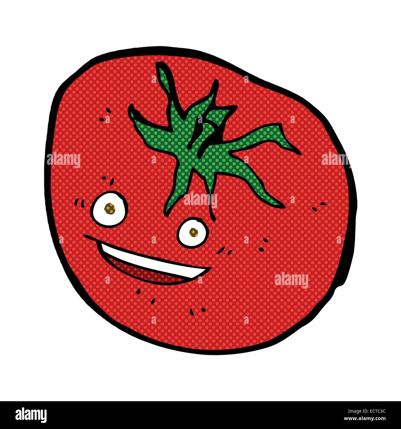 retro comic book style cartoon happy tomato Stock Vector Image & Art ...
