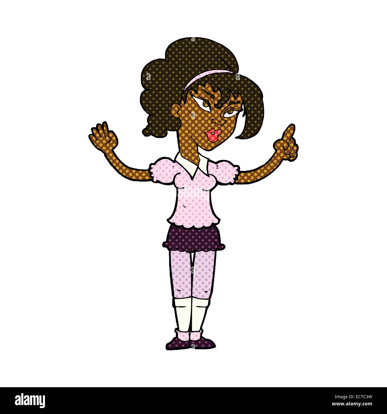 retro comic book style cartoon woman with idea Stock Vector Image & Art ...
