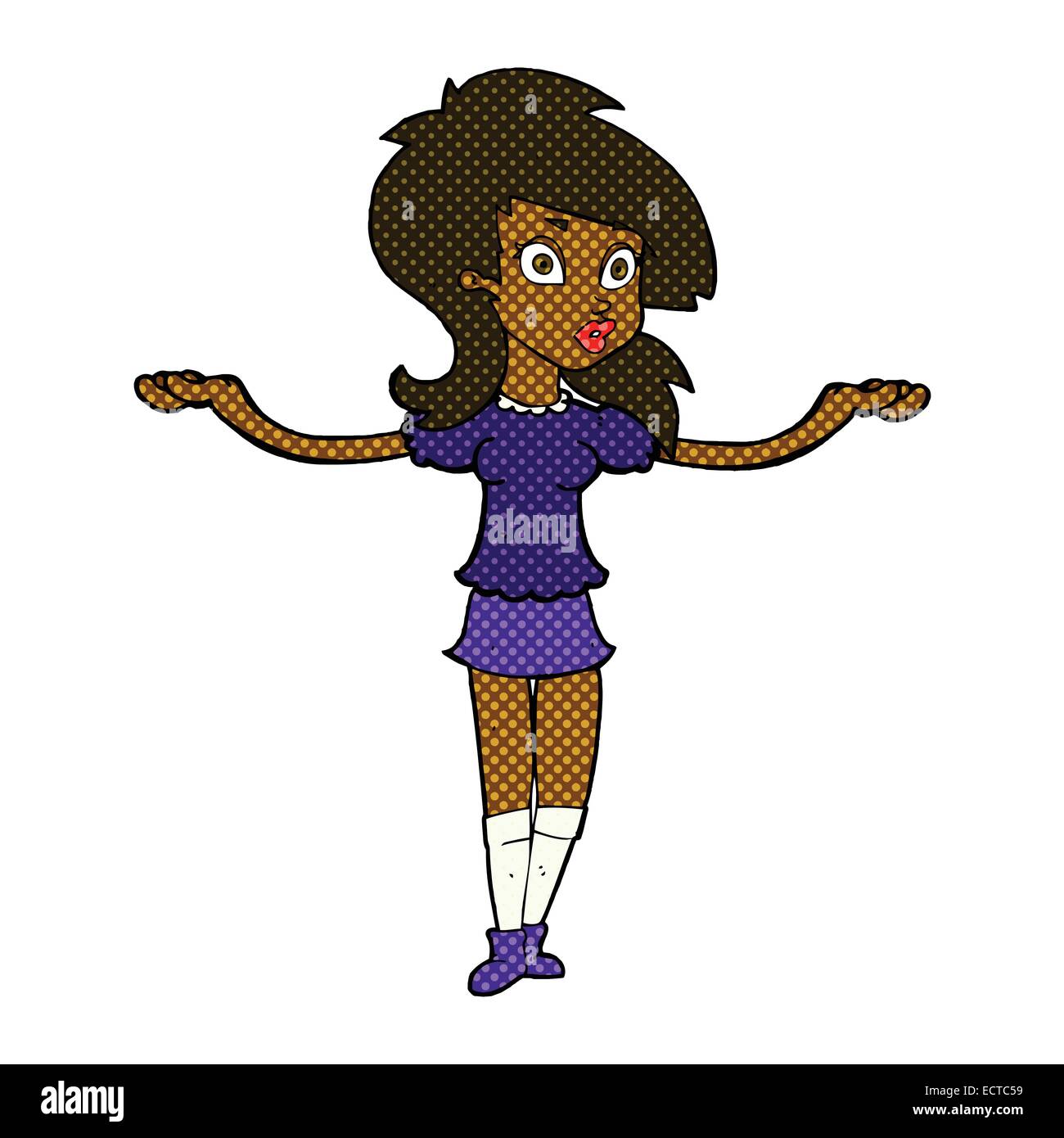retro comic book style cartoon confused pretty girl Stock Vector Image ...