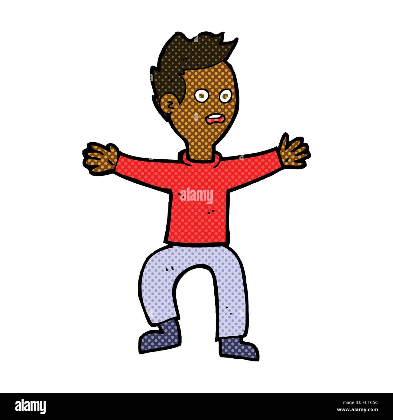 retro comic book style cartoon man panicking Stock Vector Image & Art ...