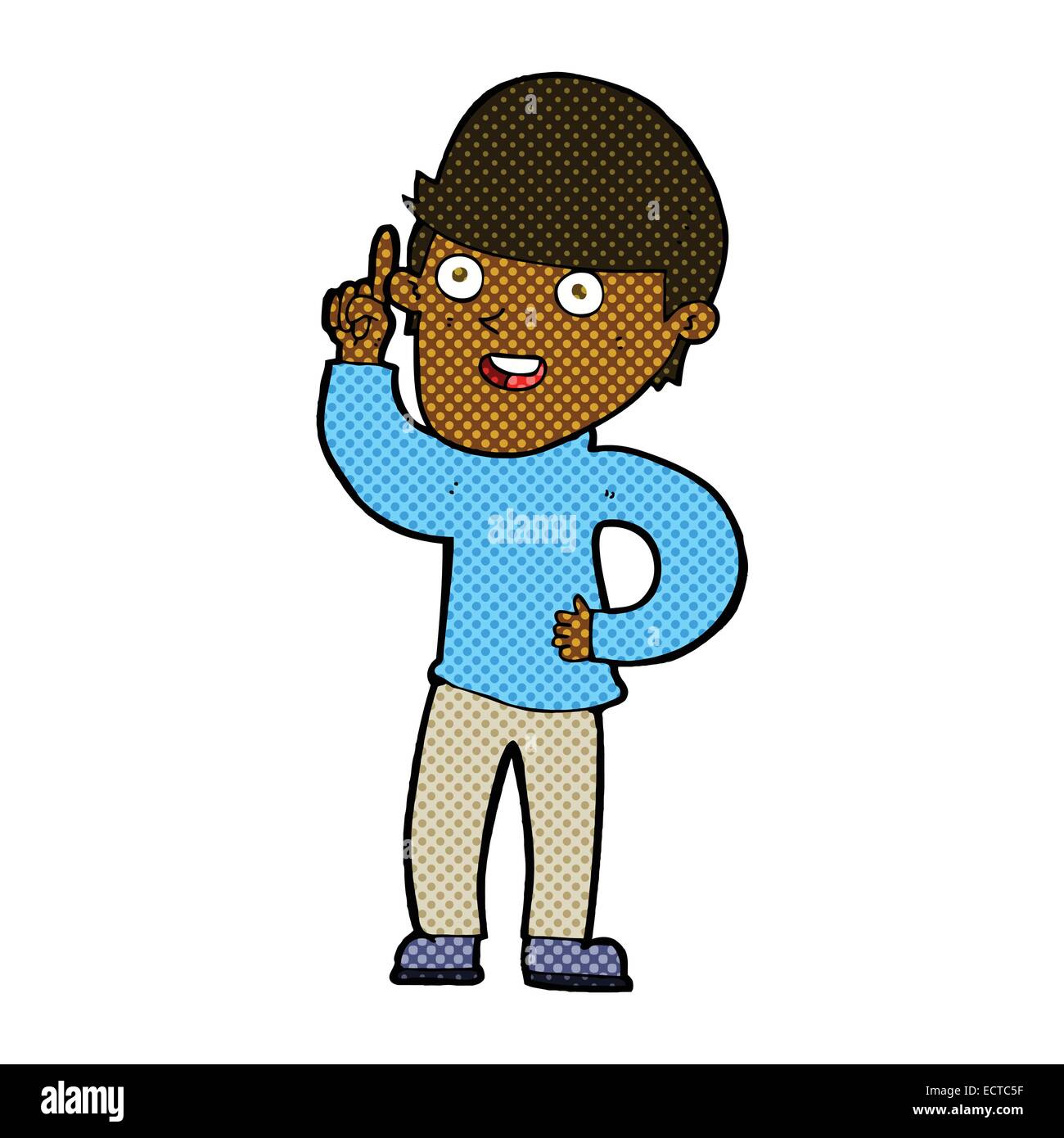 retro comic book style cartoon boy with idea Stock Vector Image & Art ...