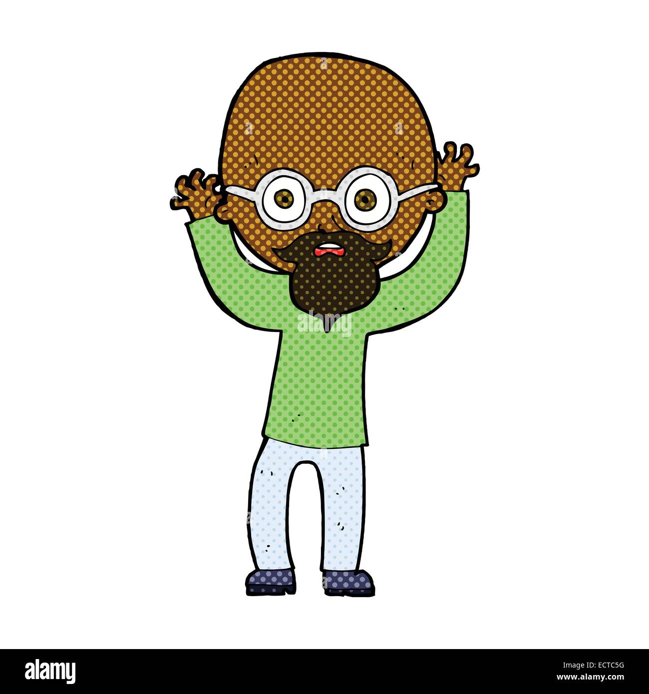 Cartoon stressed bald man Stock Vector Images - Alamy