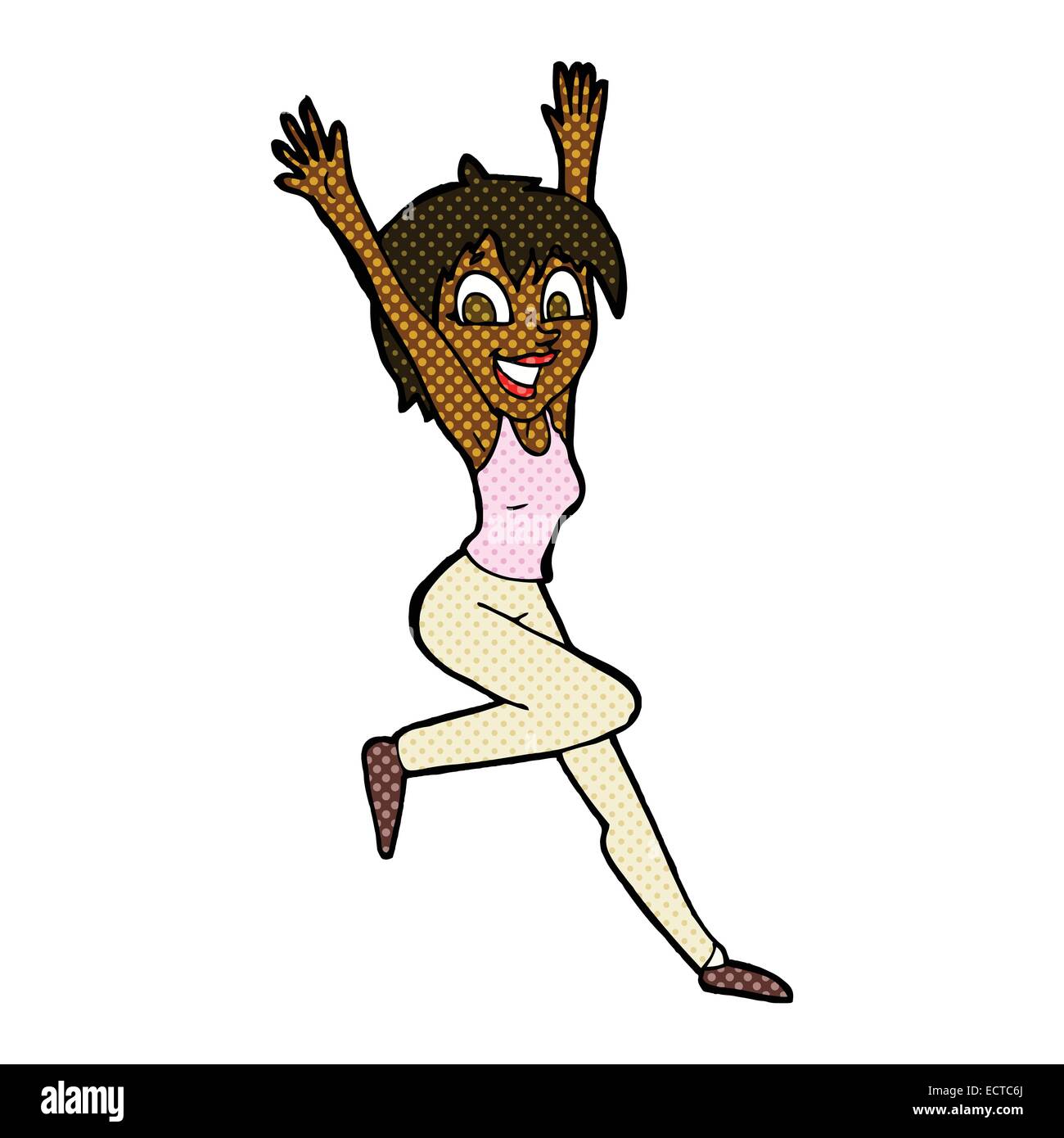 retro comic book style cartoon excited woman Stock Vector Image & Art ...