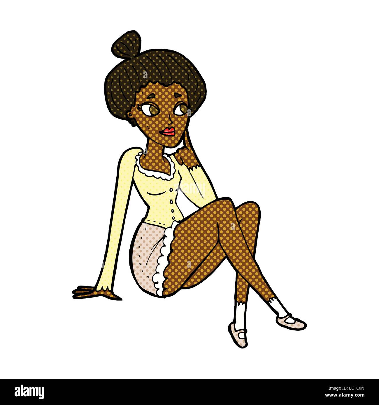 Cartoon attractive woman sitting thinking hi-res stock photography and ...