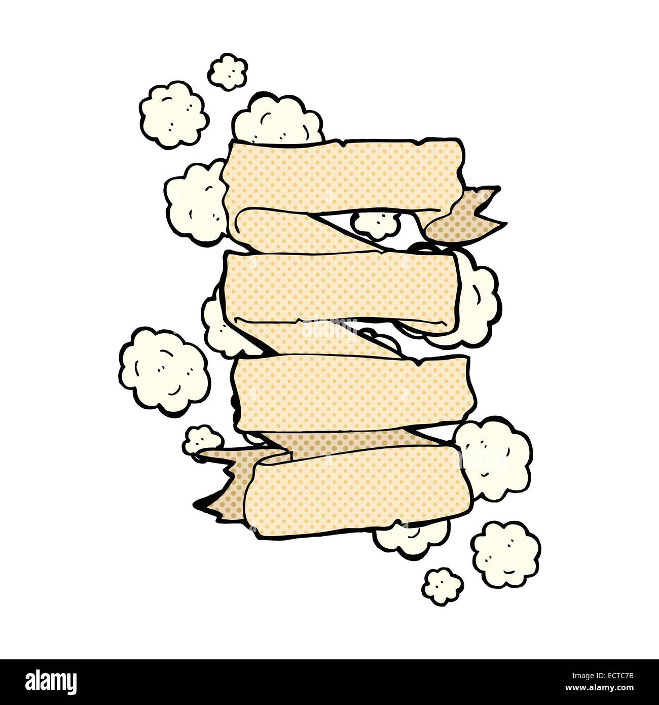 retro comic book style cartoon heraldic scroll banner Stock Vector ...