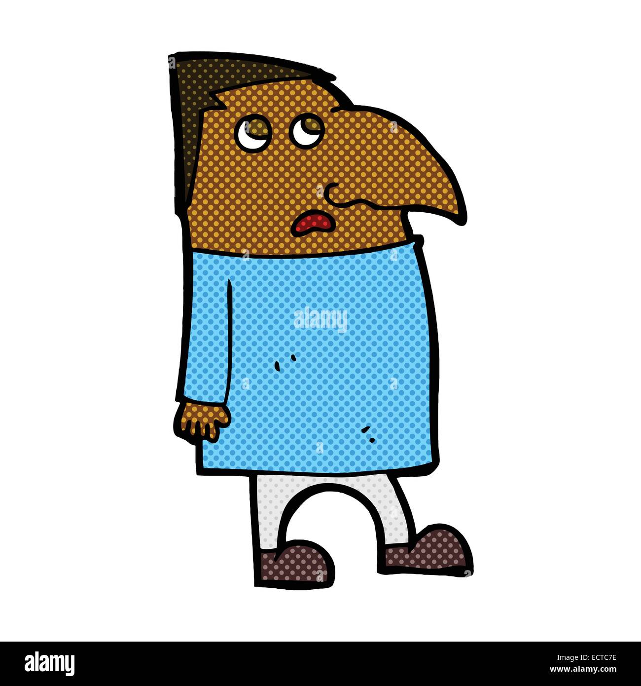 retro comic book style cartoon worried man Stock Vector Image & Art - Alamy