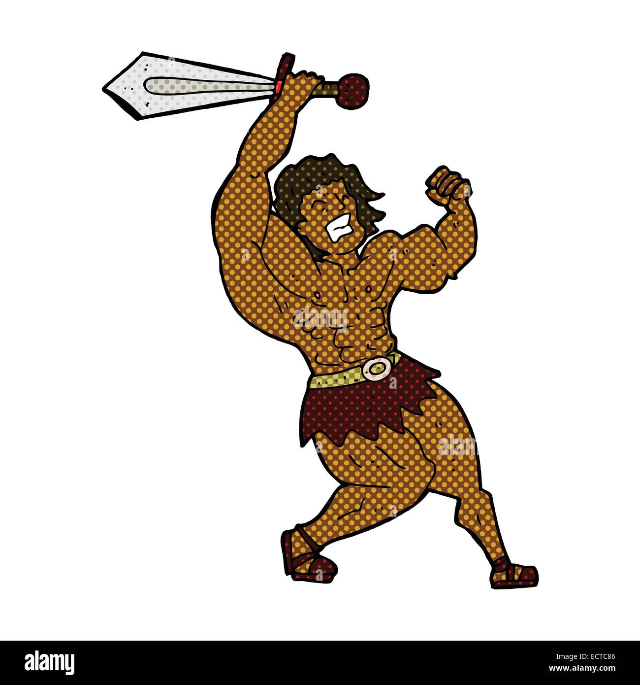 retro comic book style cartoon barbarian hero Stock Vector Image & Art ...