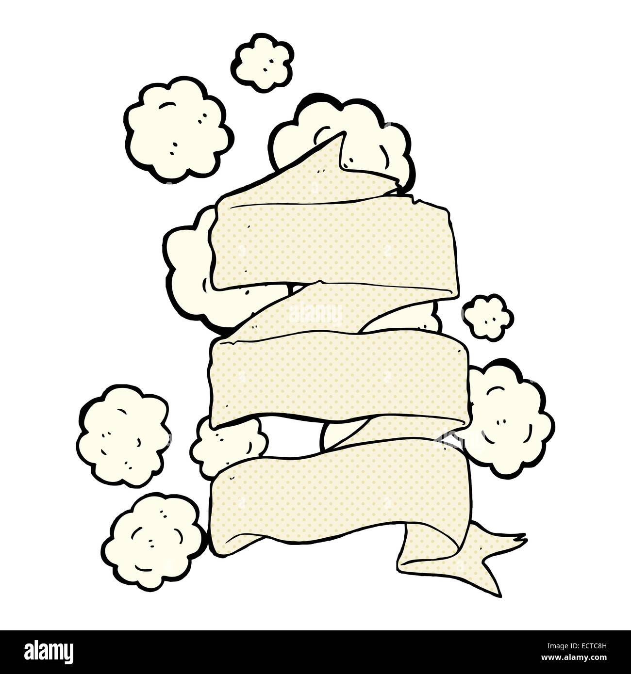 retro comic book style cartoon old scroll banner Stock Vector Image ...