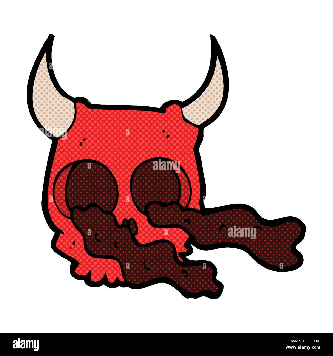 retro comic book style cartoon halloween skull Stock Vector Image & Art ...