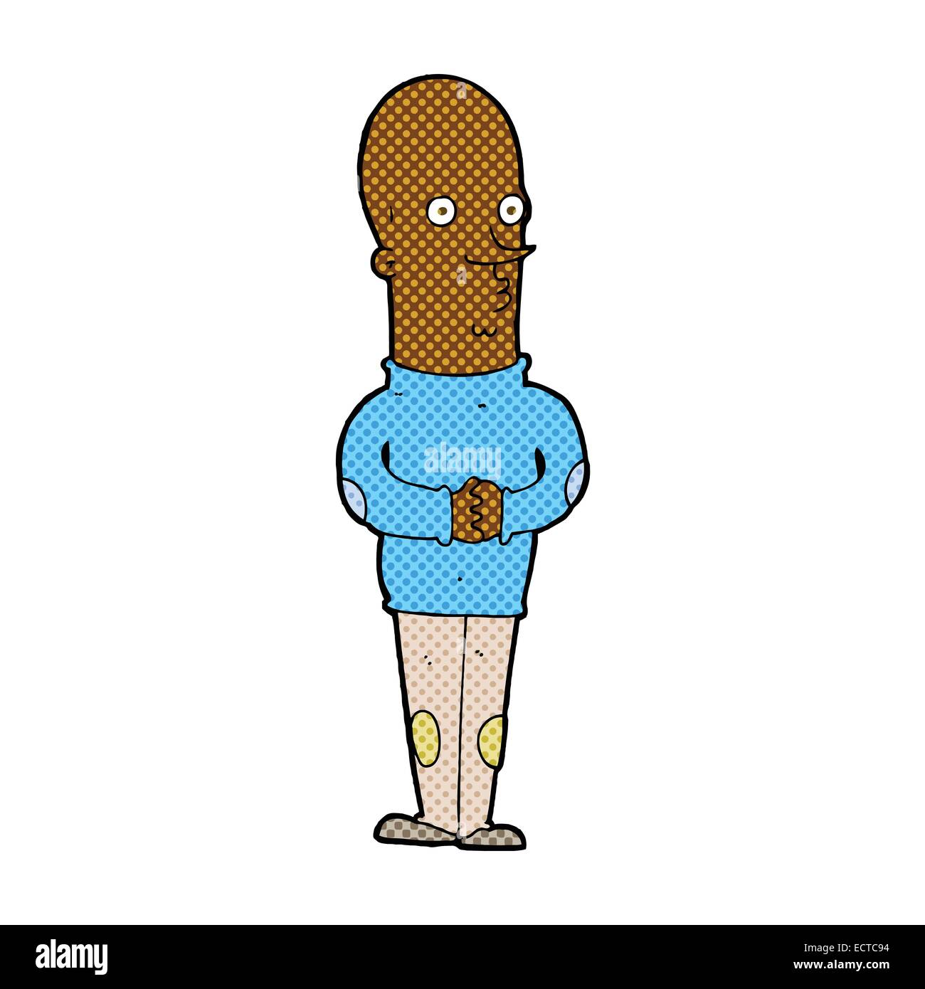 retro comic book style cartoon funny bald man Stock Vector Image & Art ...