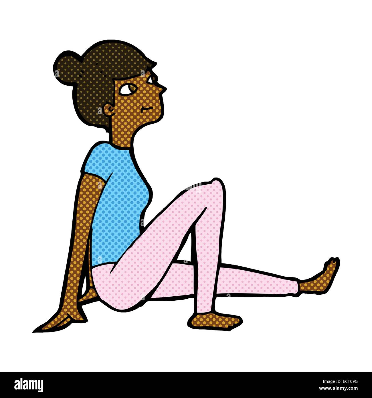 retro comic book style cartoon woman sitting Stock Vector Image & Art ...
