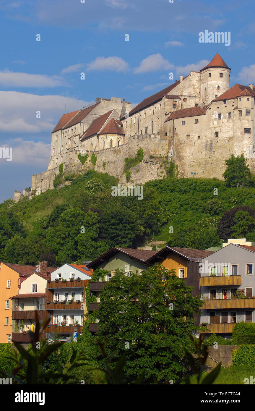 Burghausen, Castle, Upper Bavaria,Altötting district, View from Austria ...
