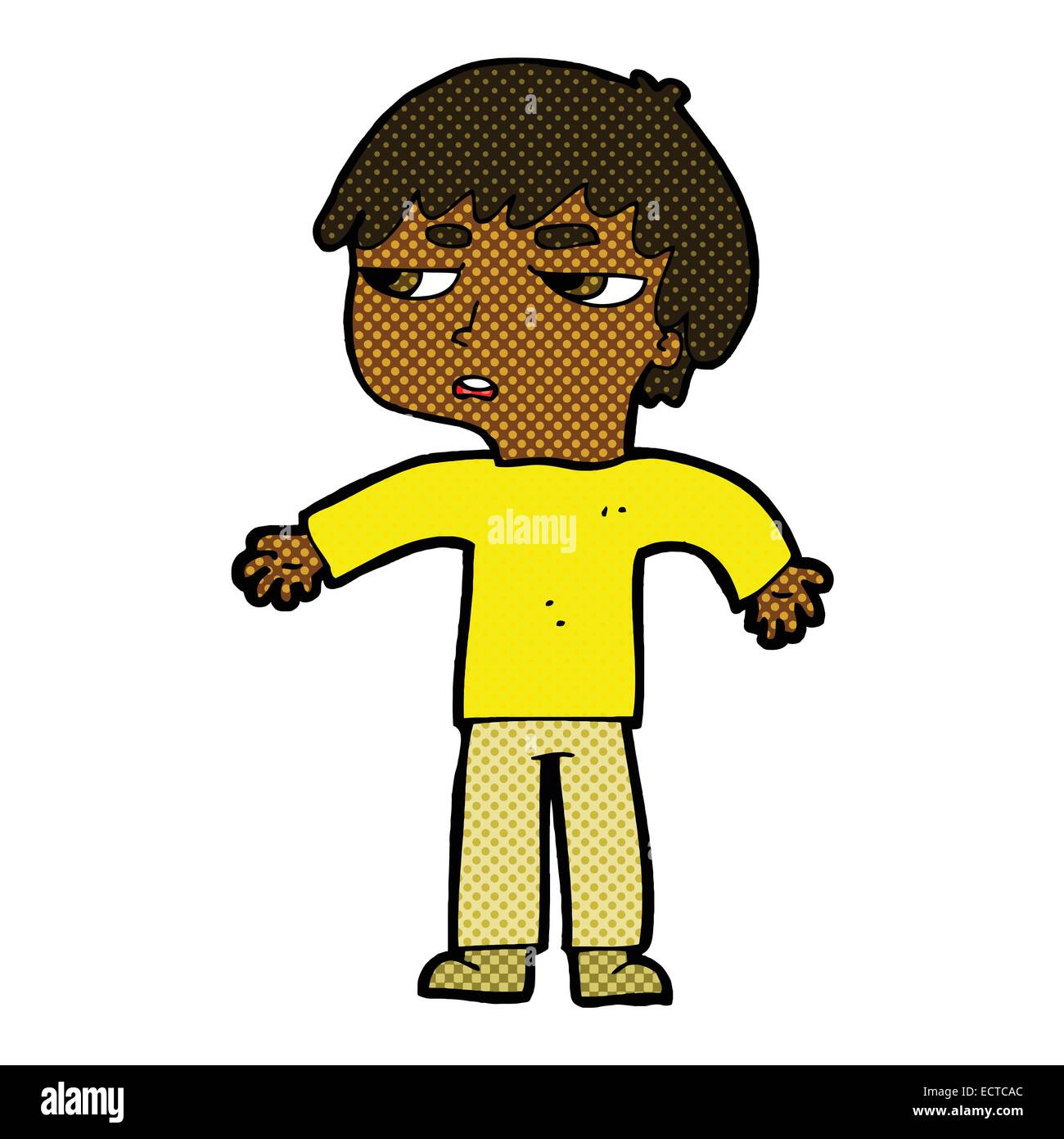 retro comic book style cartoon annoyed boy Stock Vector Image & Art - Alamy