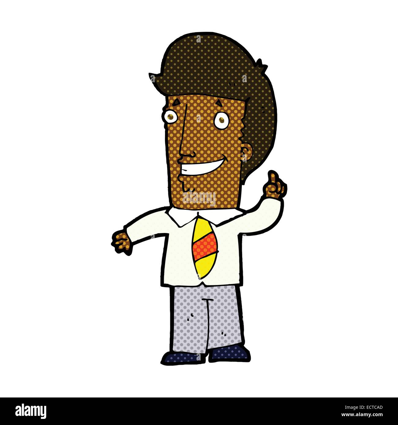retro comic book style cartoon office man with idea Stock Vector Image ...