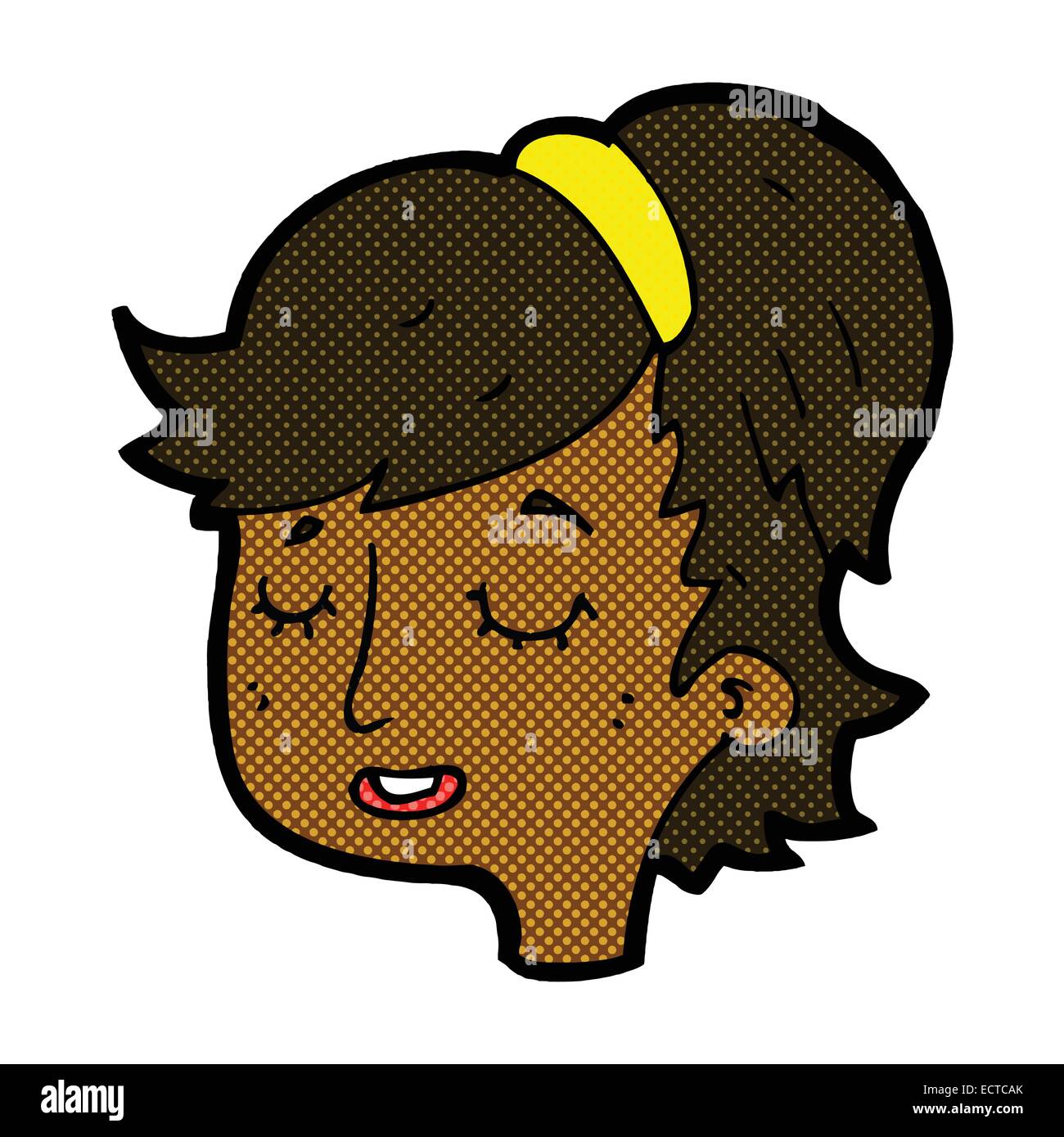 retro comic book style cartoon pretty female face Stock Vector Image ...